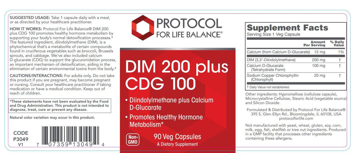 DIM 200 Plus CDG 100 - 90 Capsules | Healthy Habits Living
