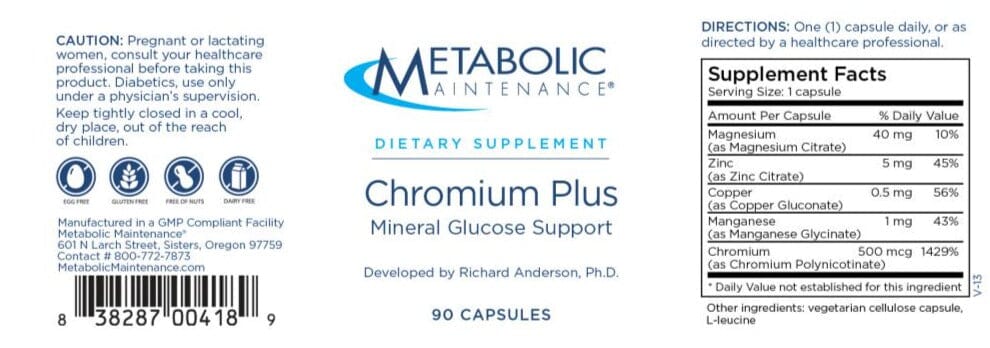 Chromium Plus - 90 Capsules | Healthy Habits Living
