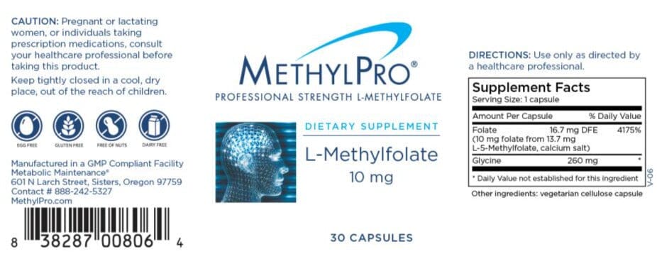 L-Methylfolate 10 mg - 30 Capsules | Healthy Habits Living