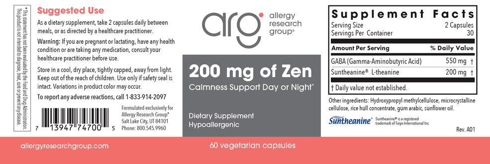 200 mg of Zen Default Category Allergy Research Group