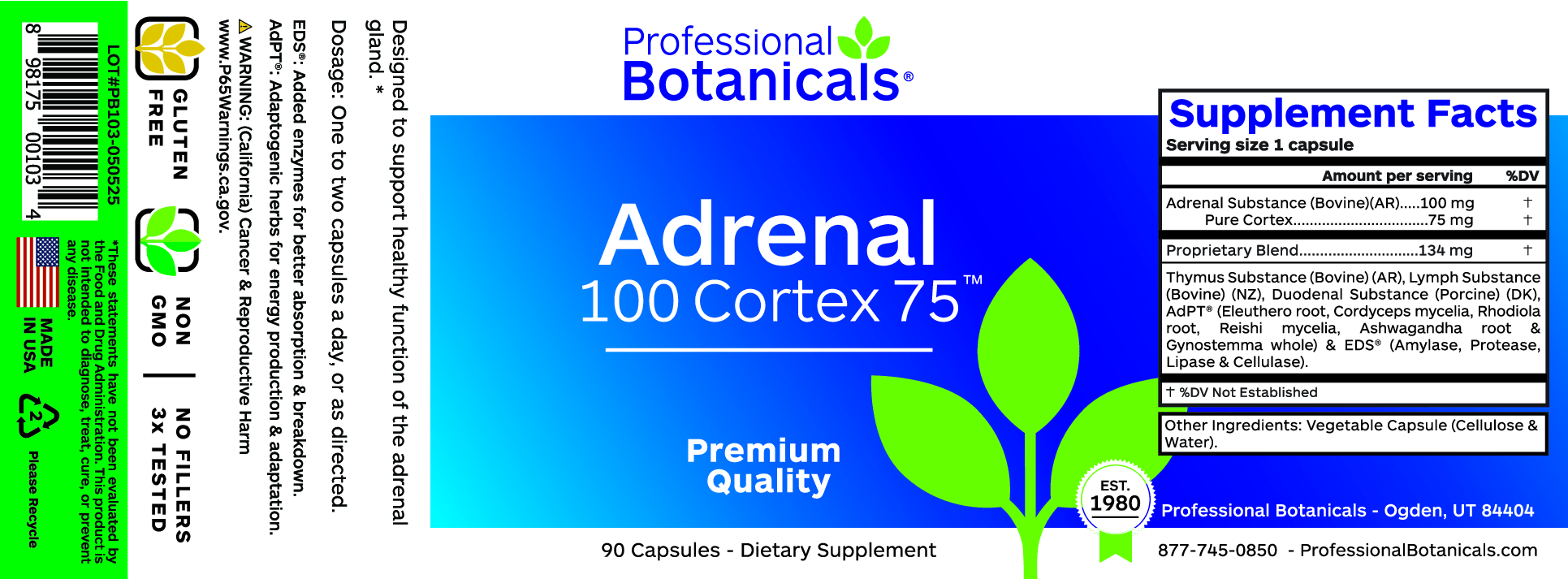 Adrenal 100 Cortex 75™ - 90 Capsules | Healthy Habits Living