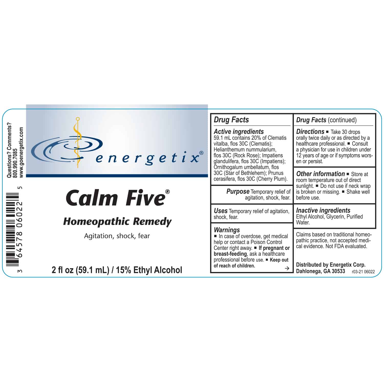 Calm Five - 2 fl oz | Healthy Habits Living