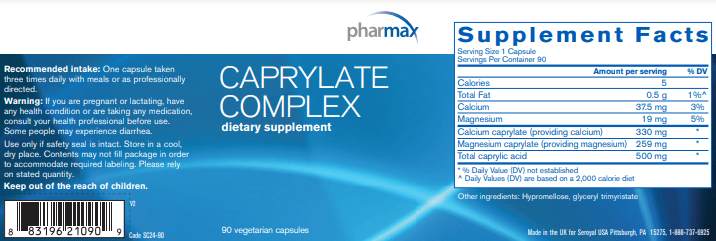 Caprylate Complex - 90 Capsules | Healthy Habits Living