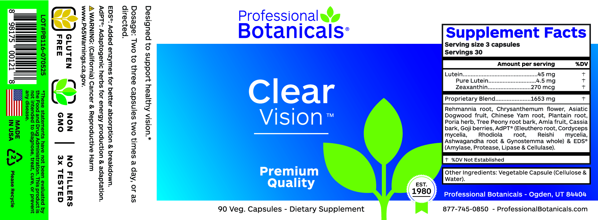 Clear Vision™ - 90 Capsules – Healthy Habits Living