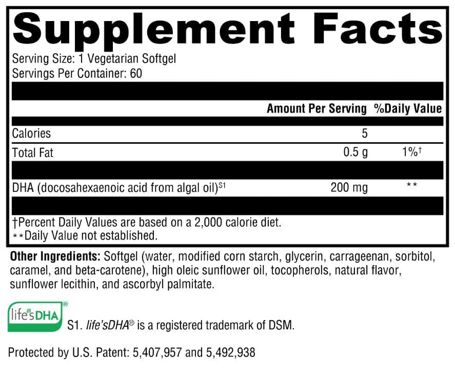 DHA from Algae - 60 Softgels Default Category Xymogen