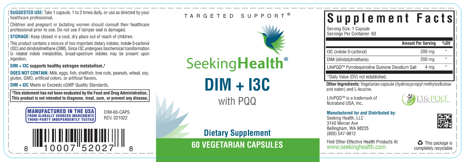 DIM + I3C - 60 Capsules | Healthy Habits Living