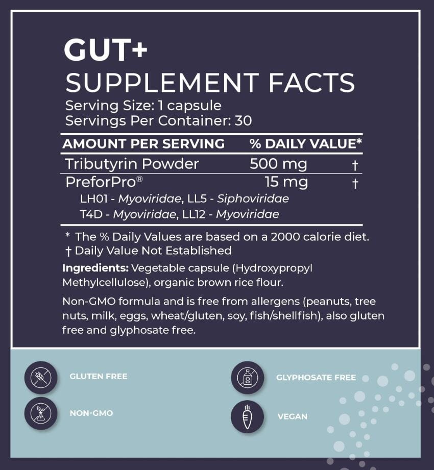 Gut+ - 30 Capsules | Healthy Habits Living