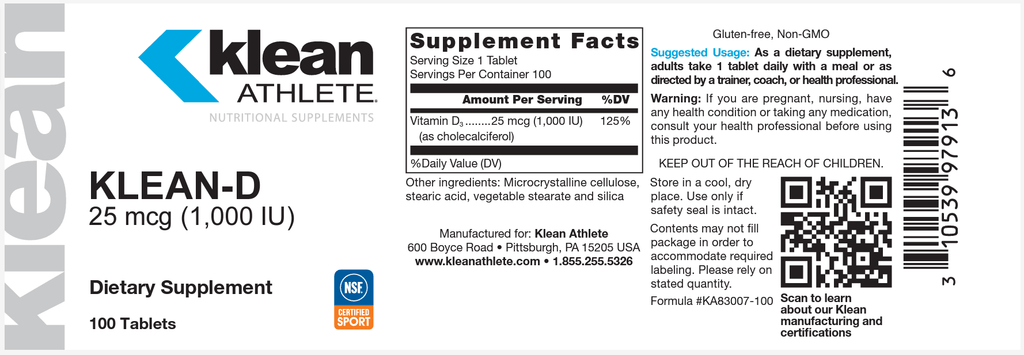 Klean-D ™ 1000 IU - 100 Tablets – Healthy Habits Living