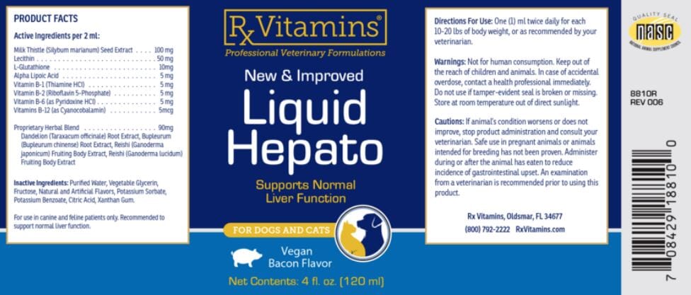 Liquid Hepato - 4 fl oz Default Category Rx Vitamins for Pets