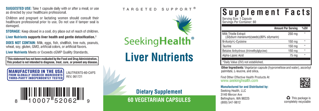 Liver Nutrients - 60 Capsules | Healthy Habits Living