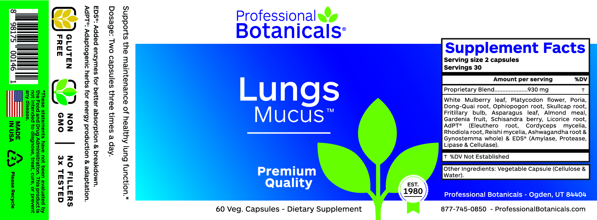 Lungs Mucus™ - 60 Capsules | Healthy Habits Living