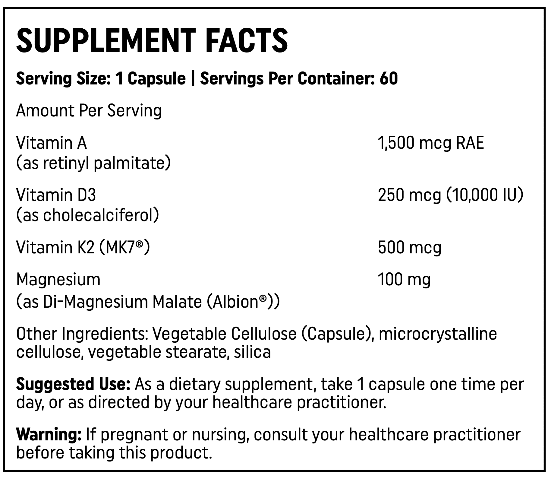Mega K2 Plus - 60 Capsules | Healthy Habits Living