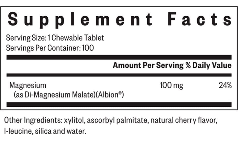 Magnesium Malate Chewable - 100 Tablets Default Category Seeking Health