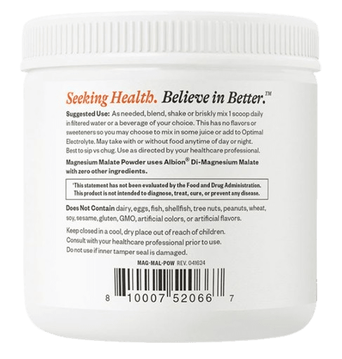 Magnesium Malate Powder - 100 Servings Default Category Seeking Health