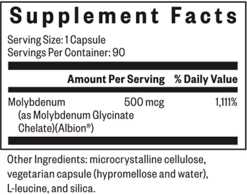 Molybdenum - 90 Capsules Default Category Seeking Health