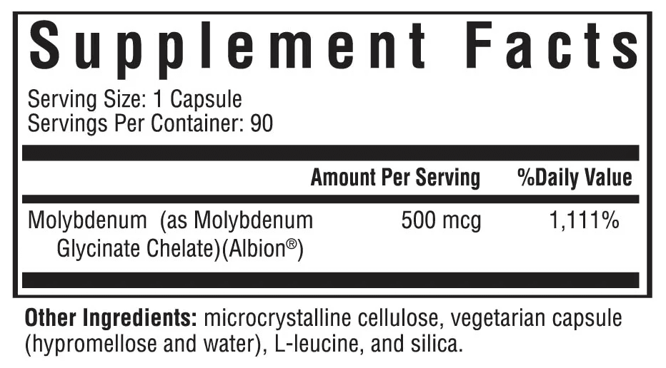 Molybdenum - 90 Capsules Default Category Seeking Health