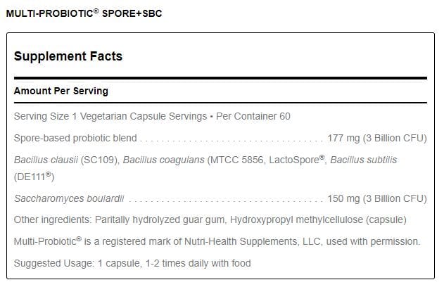 Multi-Probiotic® Spore + SBC - 60 Capsules – Healthy Habits Living