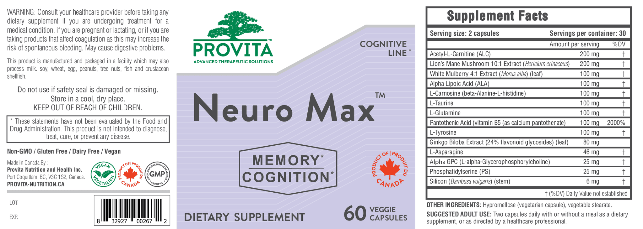 Neuro Max™ - 60 Capsules | Healthy Habits Living