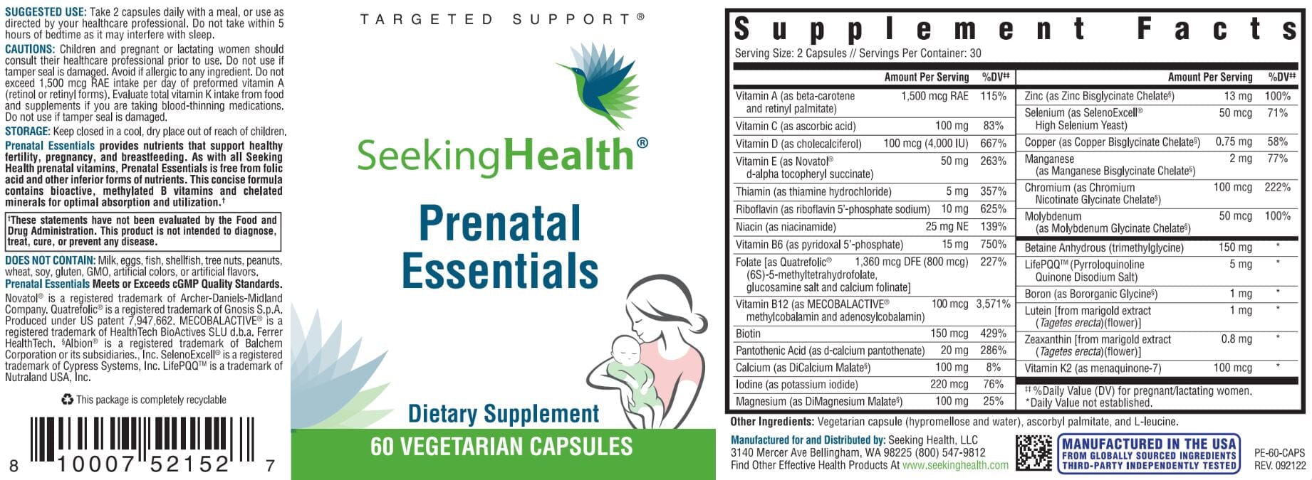 Prenatal Essentials - 60 Capsules – Healthy Habits Living