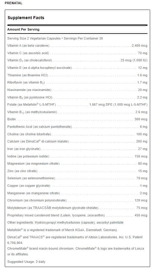 Prenatal - 60 Capsules | Healthy Habits Living