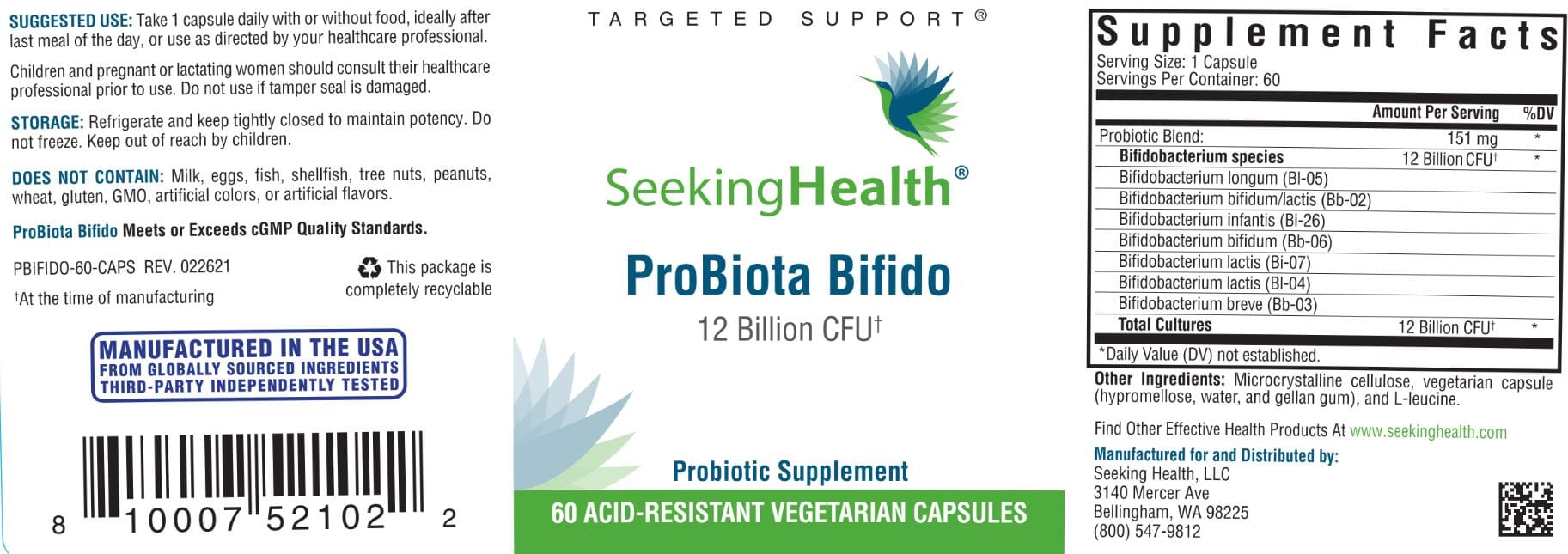 ProBiota Bifido - 60 Capsules | Healthy Habits Living