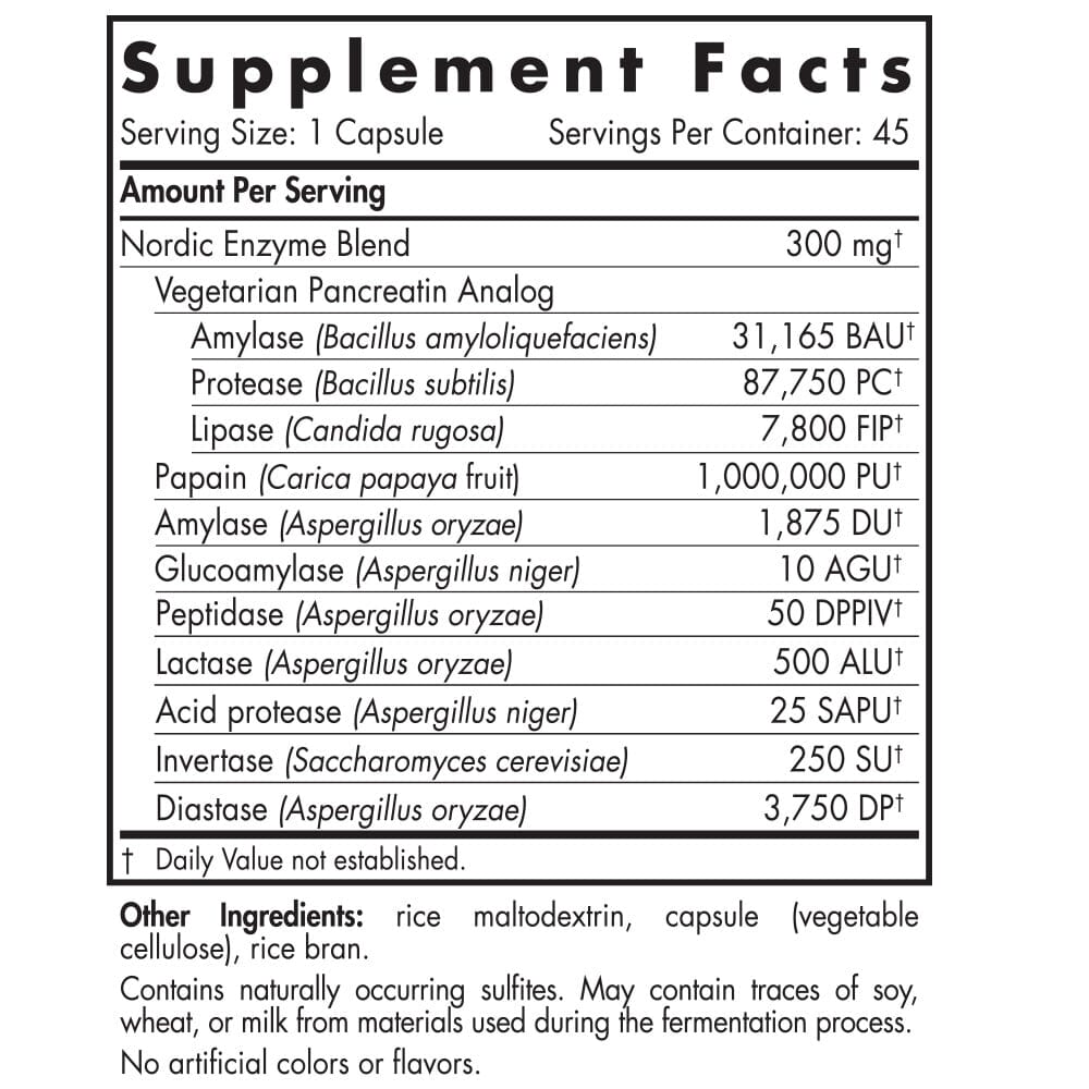 Nordic Flora Digestive Enzymes - 45 Capsules – Healthy Habits Living