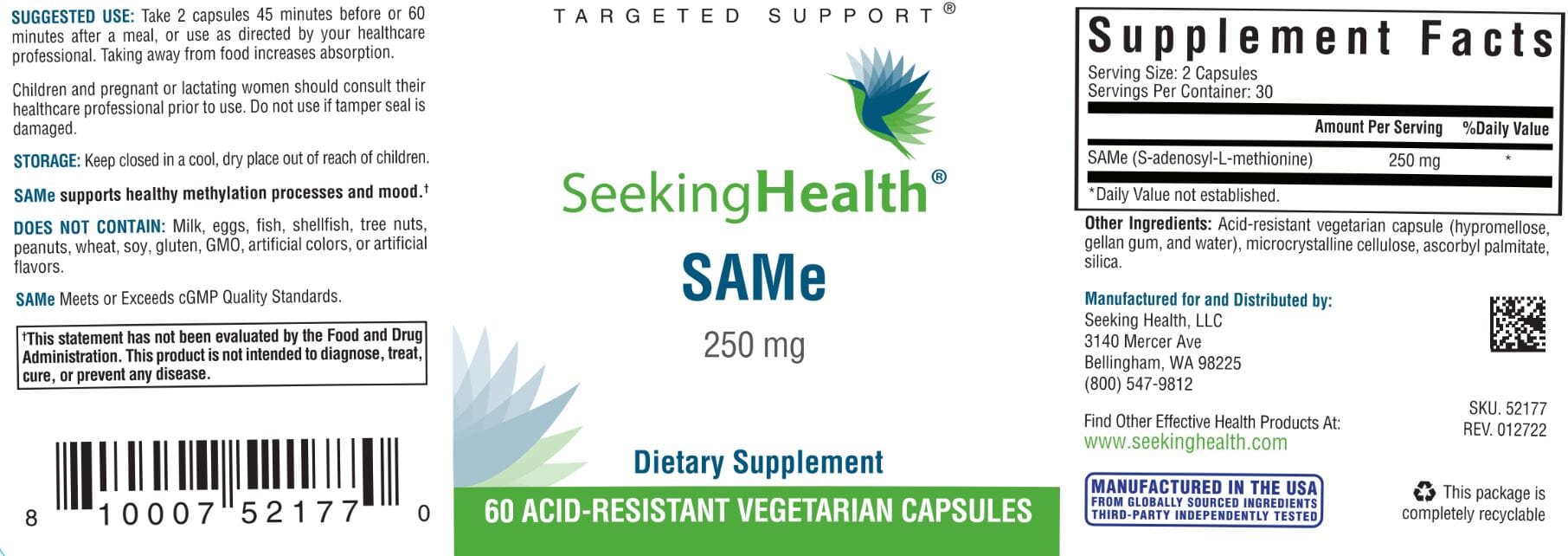 SAMe - 60 Capsules | Healthy Habits Living