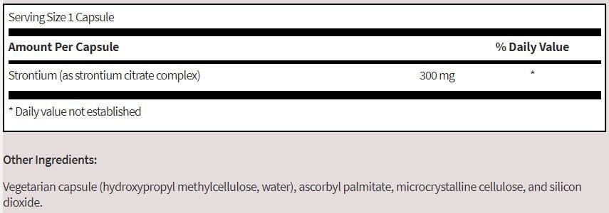 Strontium - 100 Capsules | Healthy Habits Living