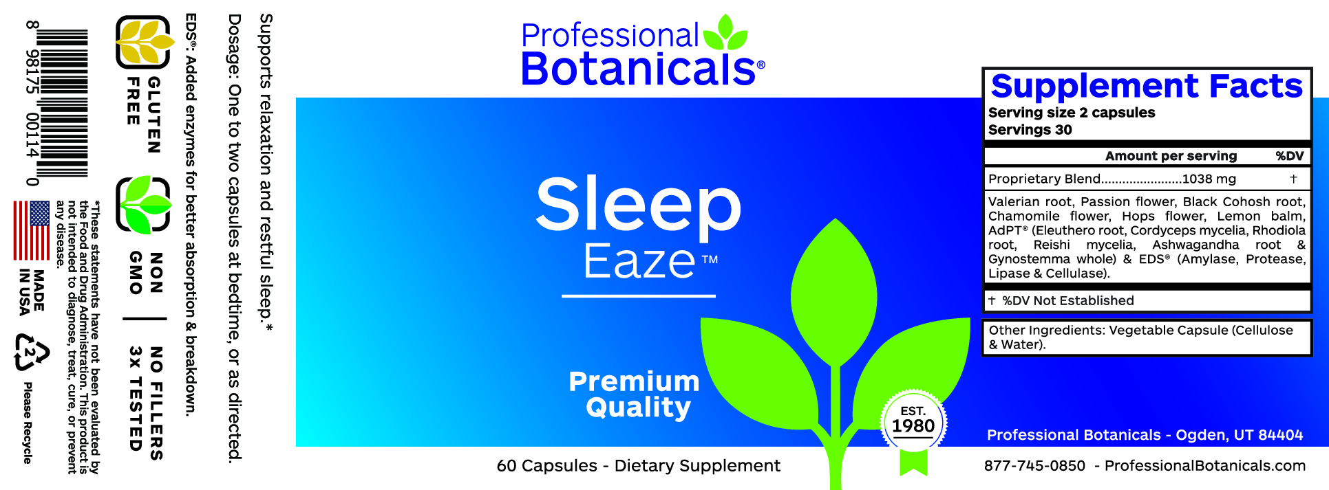 Sleep Eaze™ - 60 Capsules | Healthy Habits Living