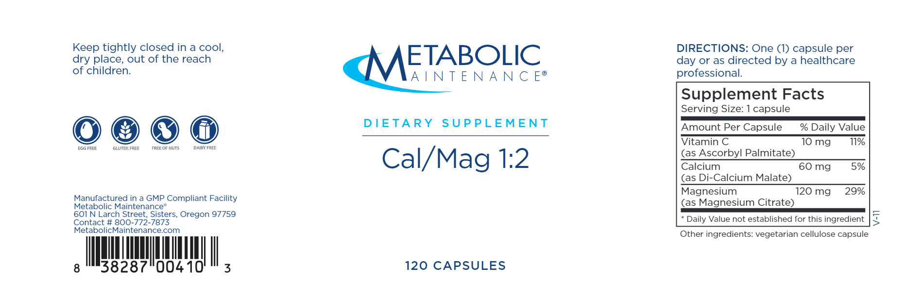 Cal/Mag 1:2 - 120 Capsules | Healthy Habits Living