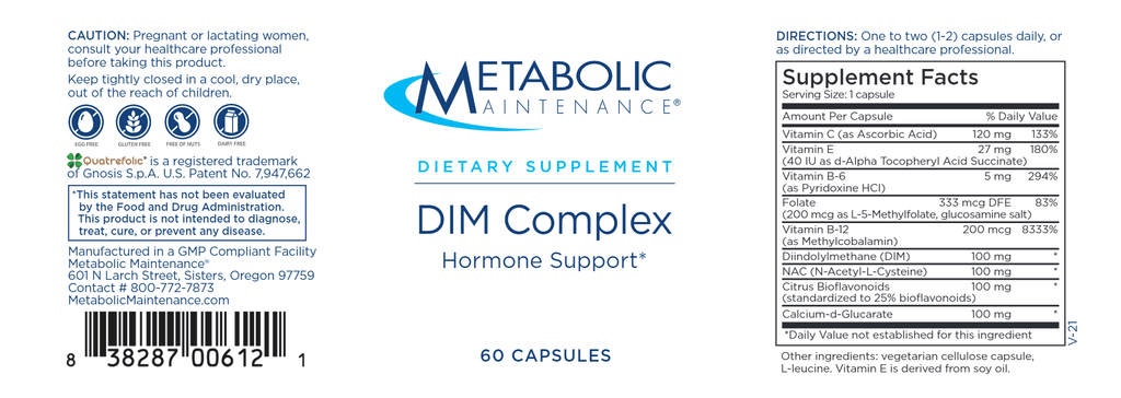 DIM Complex - 60 Capsules – Healthy Habits Living