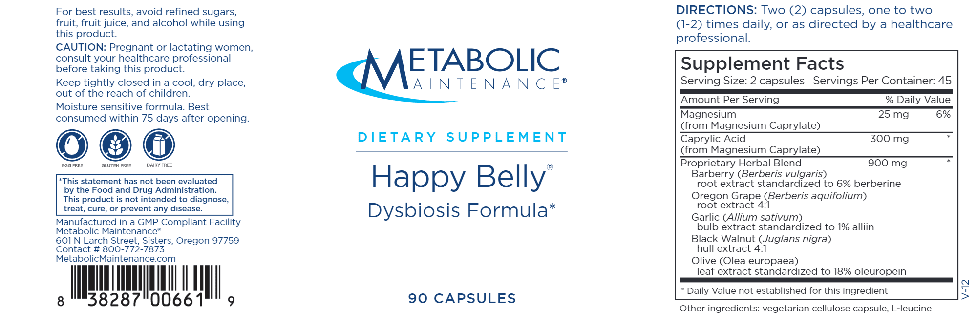 Happy Belly® - 90 Capsules | Healthy Habits Living