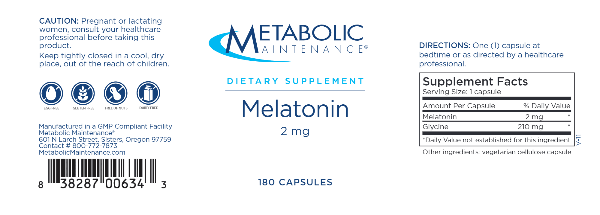 Melatonin 2 mg - 180 Capsules | Healthy Habits Living