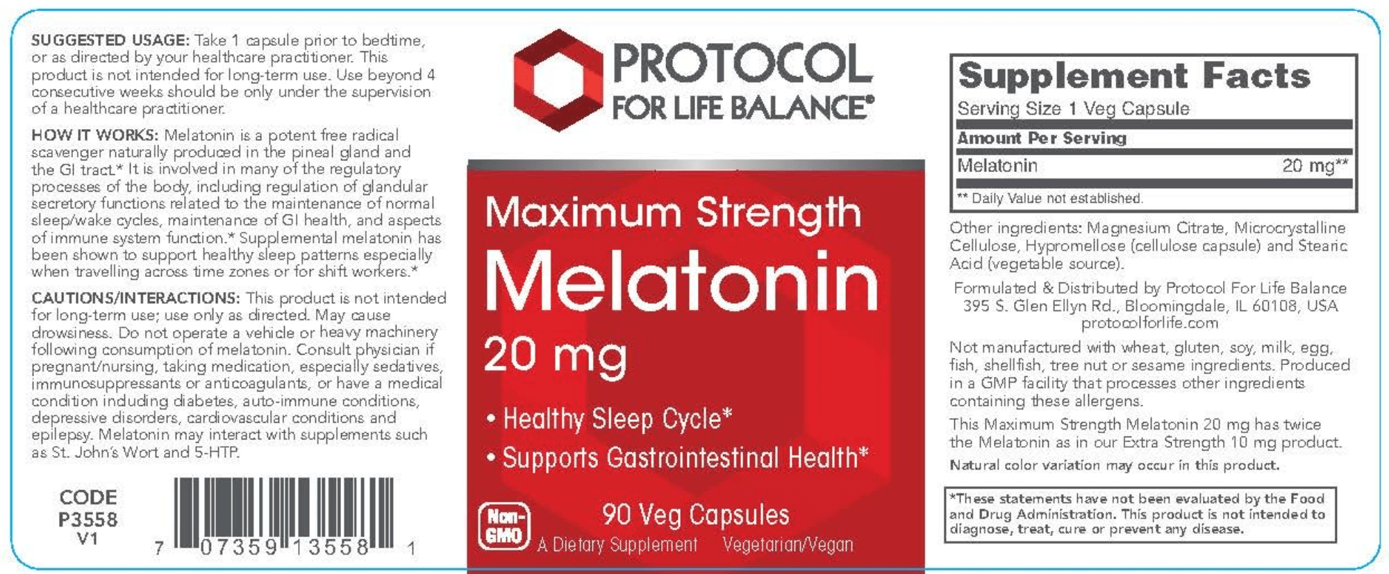 Melatonin Max Strength 20 mg - 90 Capsules – Healthy Habits Living