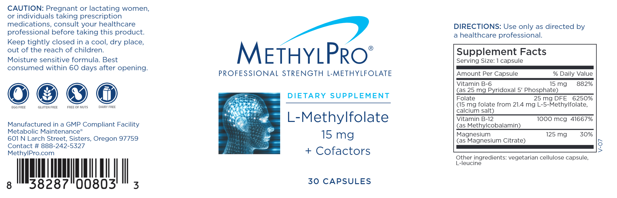 L-Methylfolate 15 mg + Cofactors - 30 Capsules | Healthy Habits Living