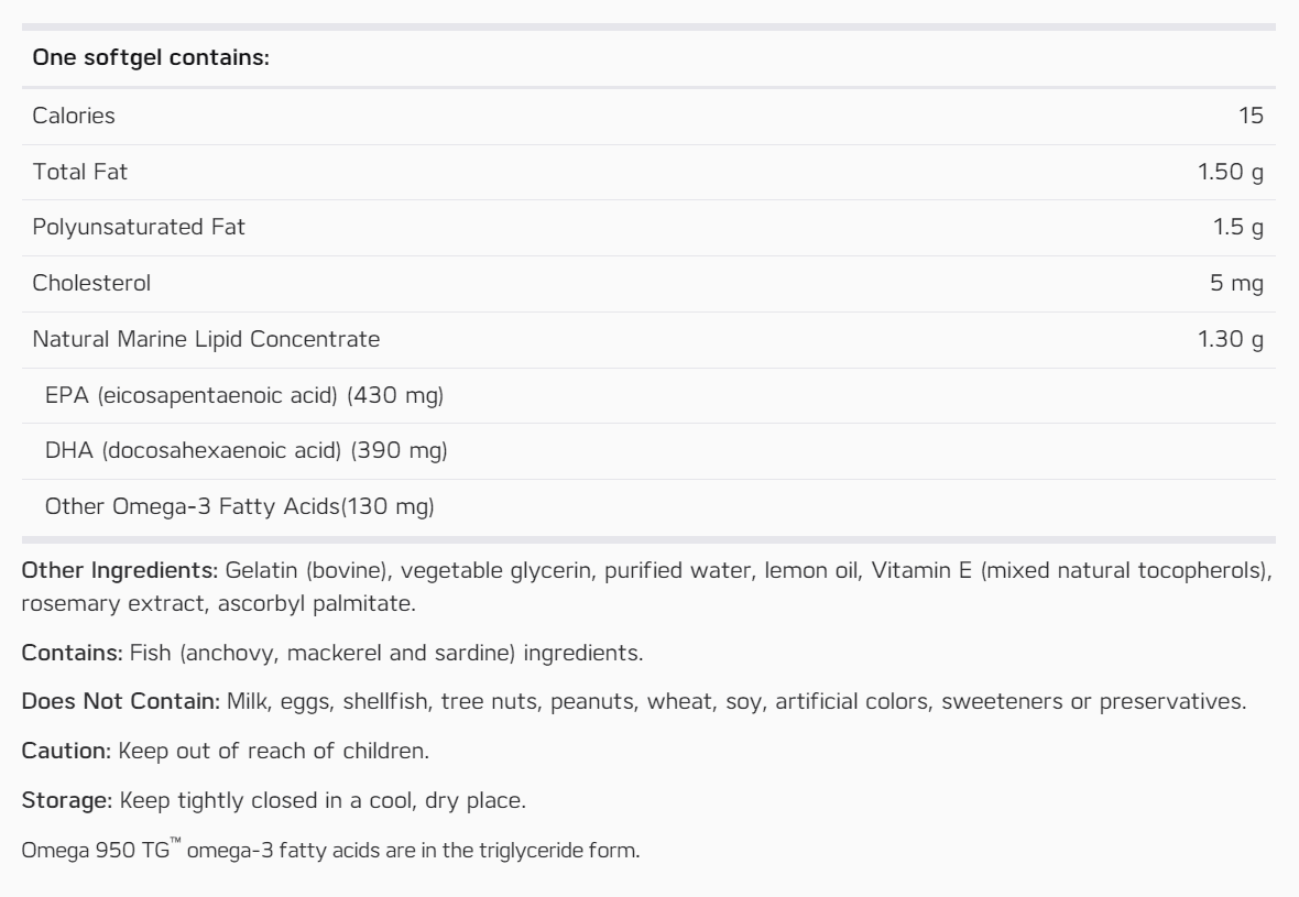 Omega 950 TG™ – Healthy Habits Living