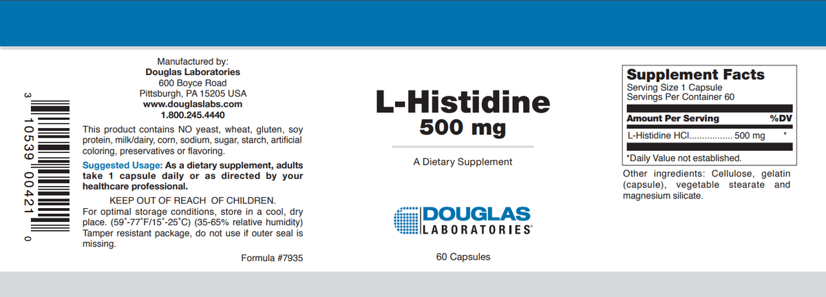 L-Histidine - 60 Capsules – Healthy Habits Living