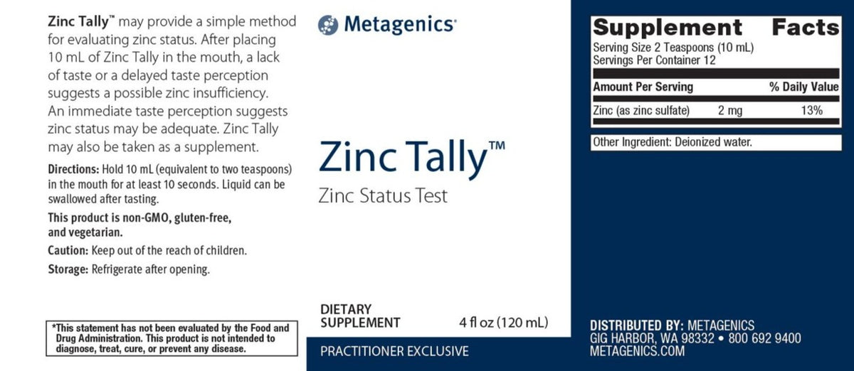 Zinc Tally™ - 4 fl oz | Healthy Habits Living