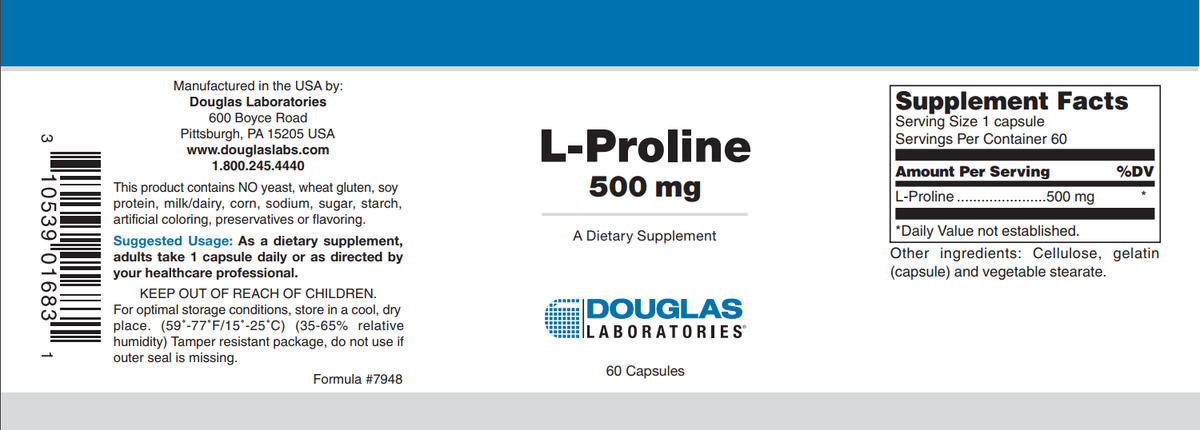L-Proline - 60 Capsules | Healthy Habits Living