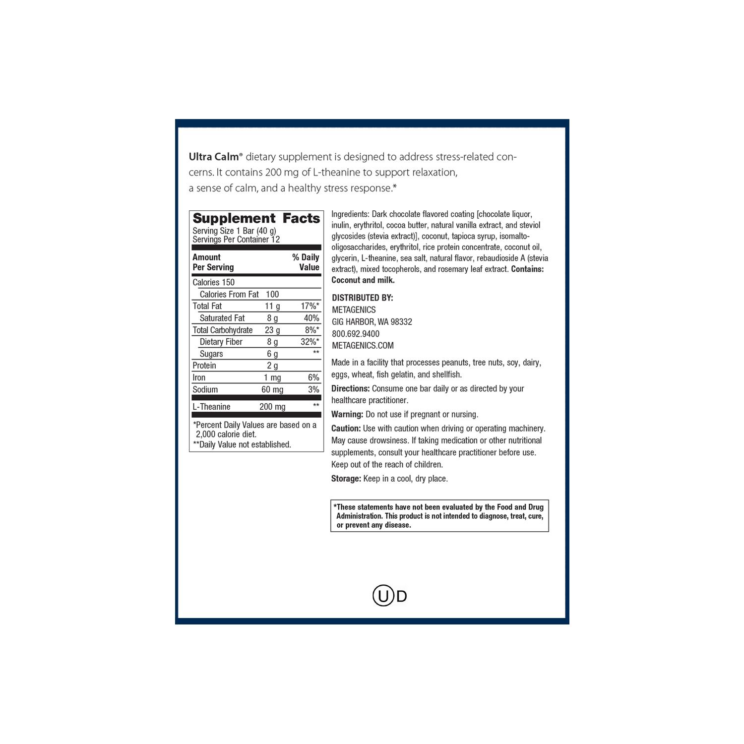 Ultra Calm Bar - 12 Pack – Healthy Habits Living