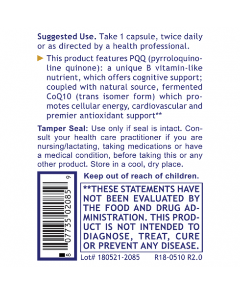 PQQ Complex - 60 Capsules | Healthy Habits Living