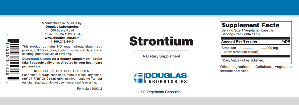 Strontium - 90 Capsules | Healthy Habits Living
