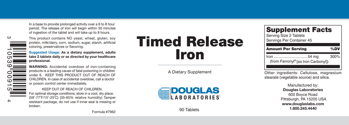 Time Released Iron - 90 Tablets | Healthy Habits Living