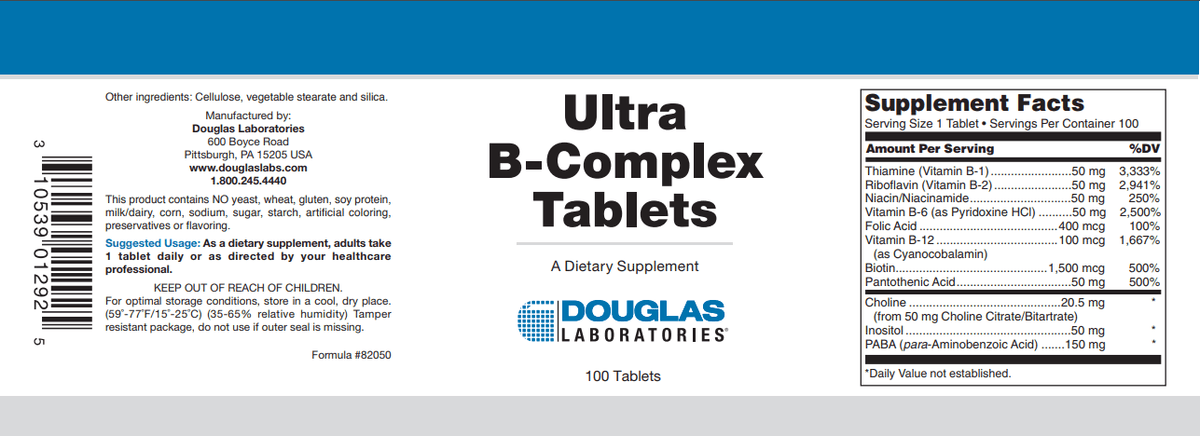 Ultra B-Complex Tablets - 100 Tablets | Healthy Habits Living