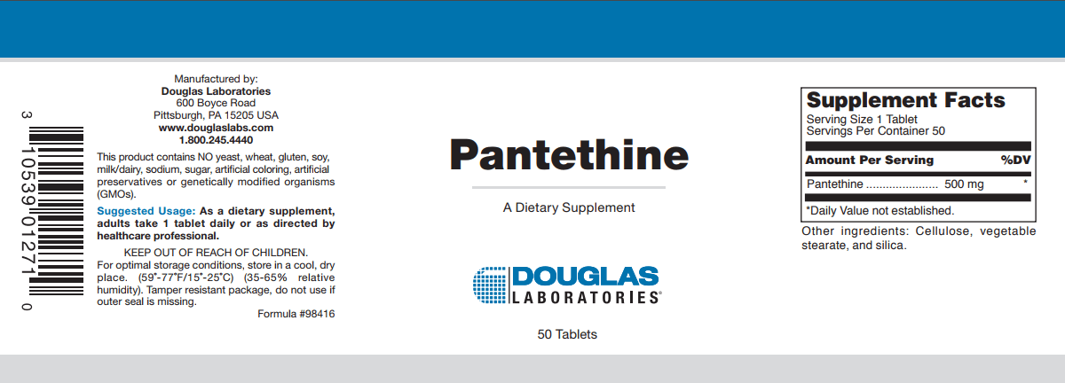 Pantethine - 50 Tablets | Healthy Habits Living