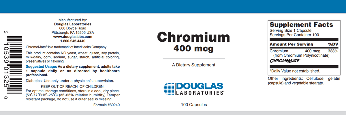 Chromium (400 mcg.) - 100 Capsules – Healthy Habits Living