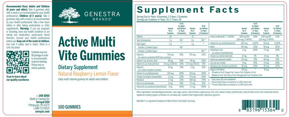 Active Multi Vite Gummies - 100 Gummies – Healthy Habits Living