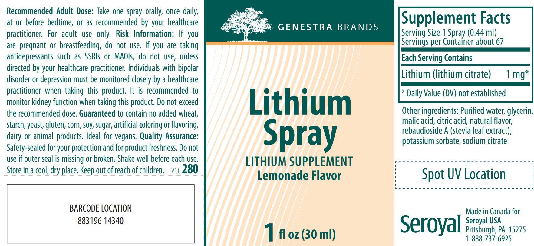 Lithium Spray - 1 fl oz – Healthy Habits Living