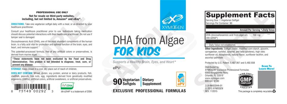 DHA from Algae for Kids - 90 Softgels Default Category Xymogen