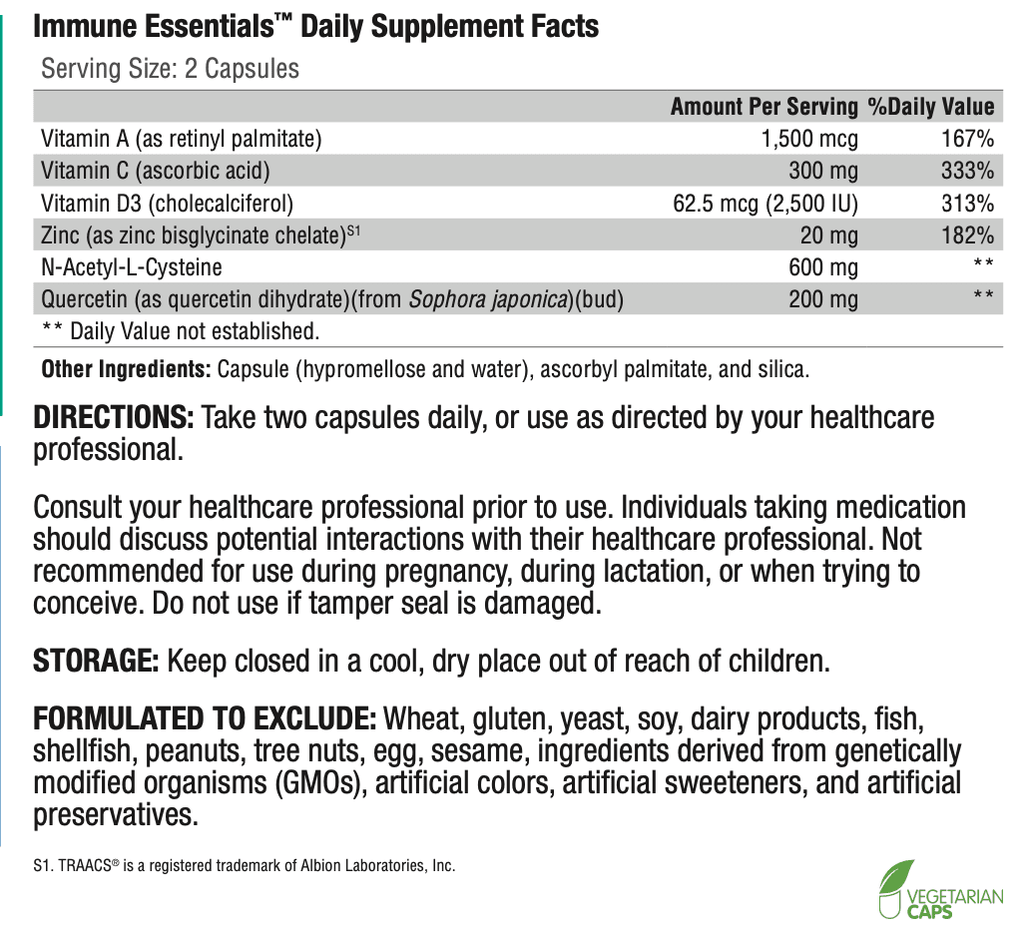 Immune Essentials™ Daily - 120 Capsules – Healthy Habits Living